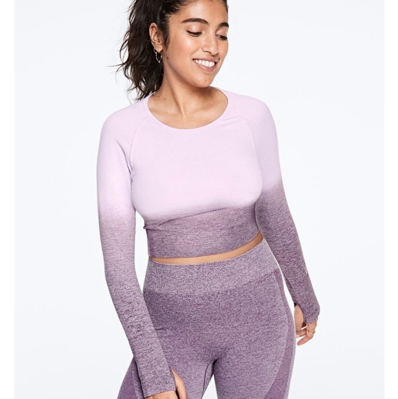 PINK Victoria's Secret | Tops | Victorias Secret Pink Lilac Ombre Crop ...